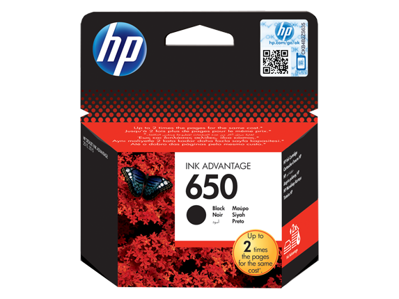 HP 650 Black Original Ink Advantage Cartridge (CZ101AE) - Cyprus PC